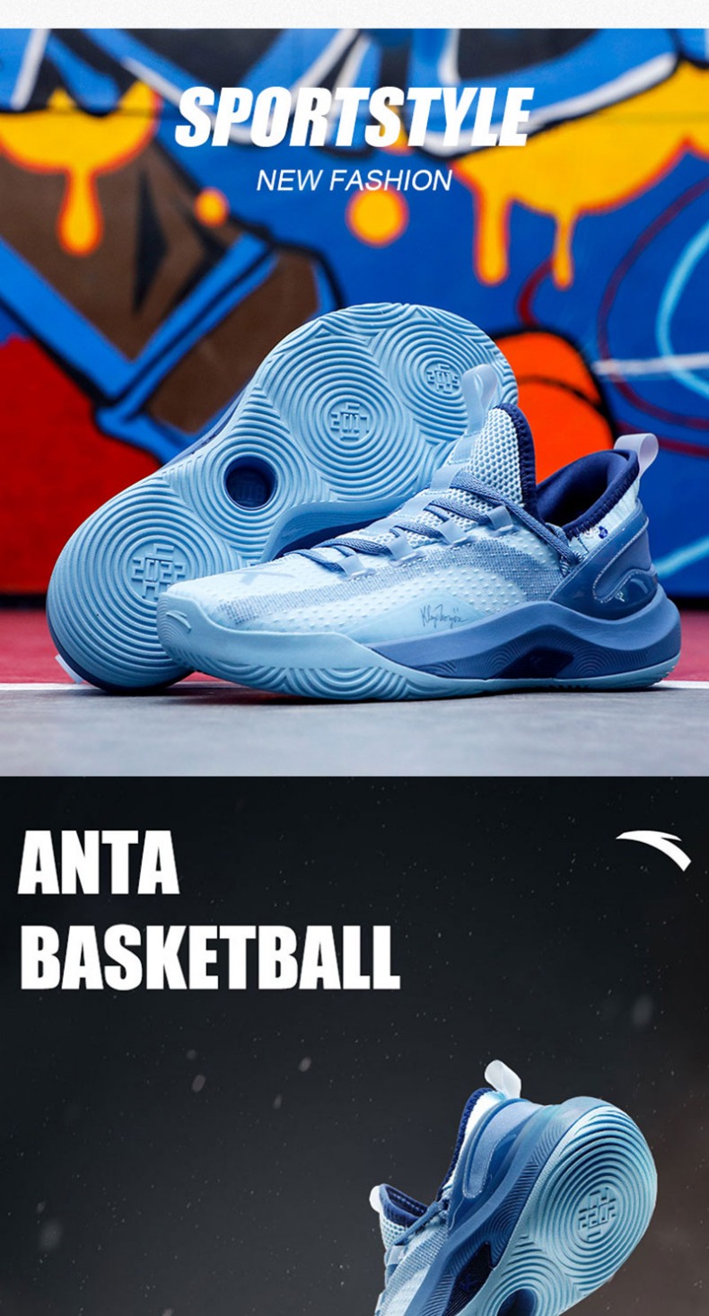 ANTA Men KT FLY Basketball Shoes 1124E1606-2 -Angle Falls Blue/Era Blue ...