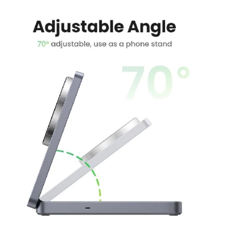 UGREEN W706-45023 FOLDABLE MAGNETIC WIRELESS CHARGER 2-IN-1 QI2 ...