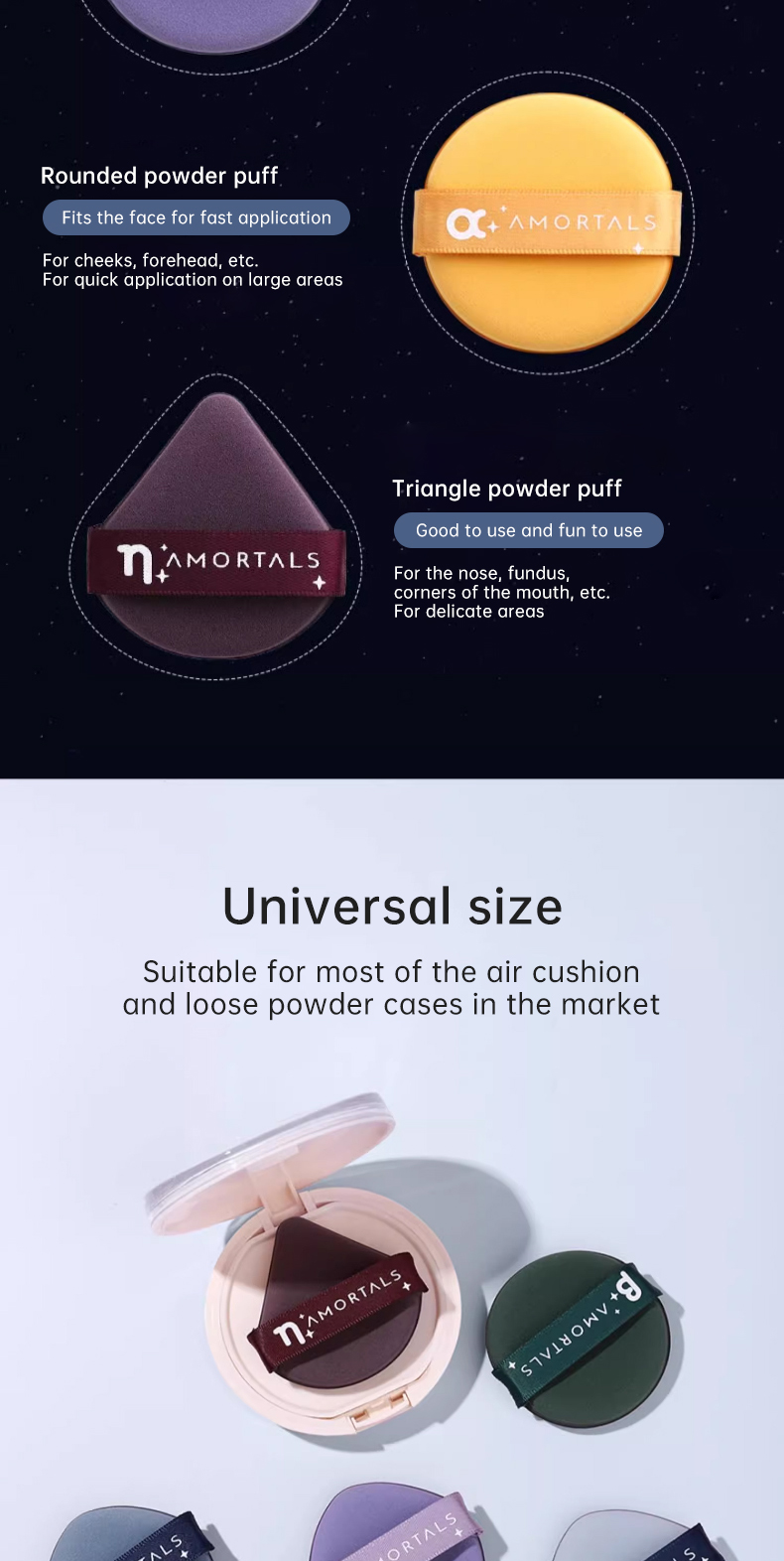 AMORTALS Korea Big Dipper Makeup Powder Puff Air Cushion Puff ...