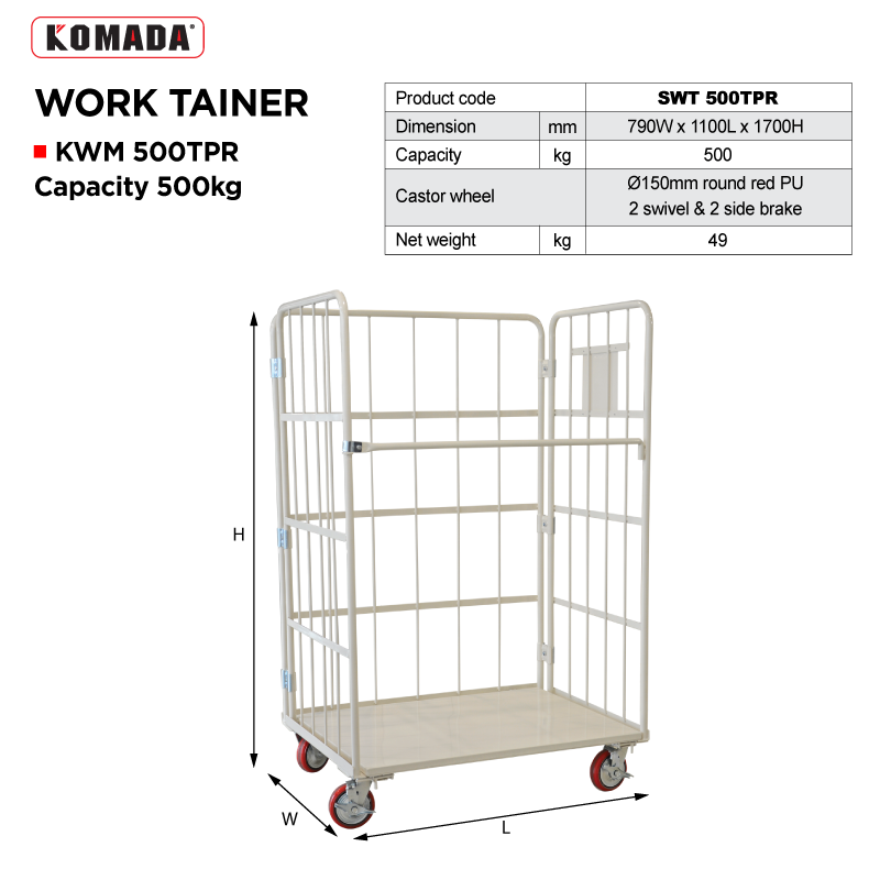 KOMADA™ Work Tainer (KWM 500TPR) | 500KG Capacity | Heavy Duty ...
