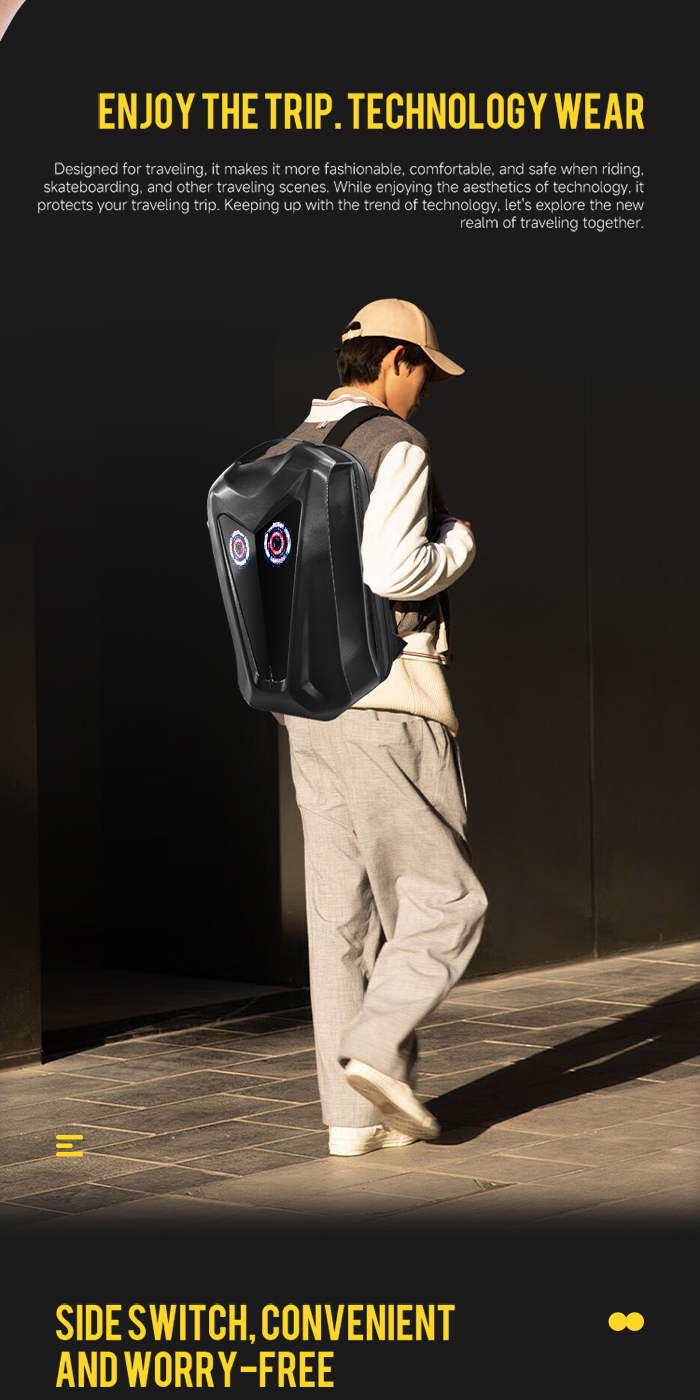 LOY Pixel Vector Led Eyes Backpack with Waterproof and customizable display art and in app ...
