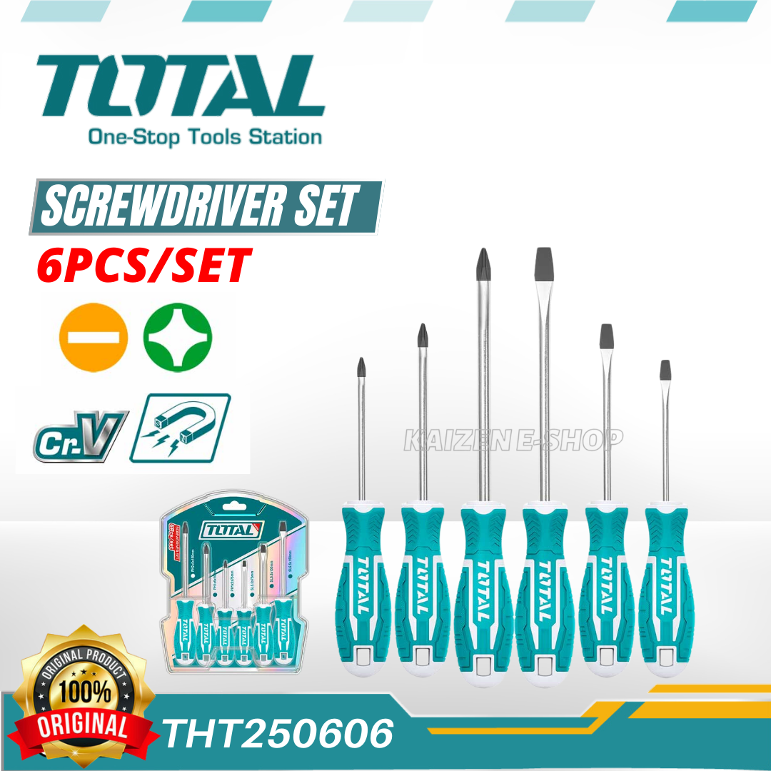TOTAL THT250606 6 Pcs Screwdriver Set | Shopee Malaysia