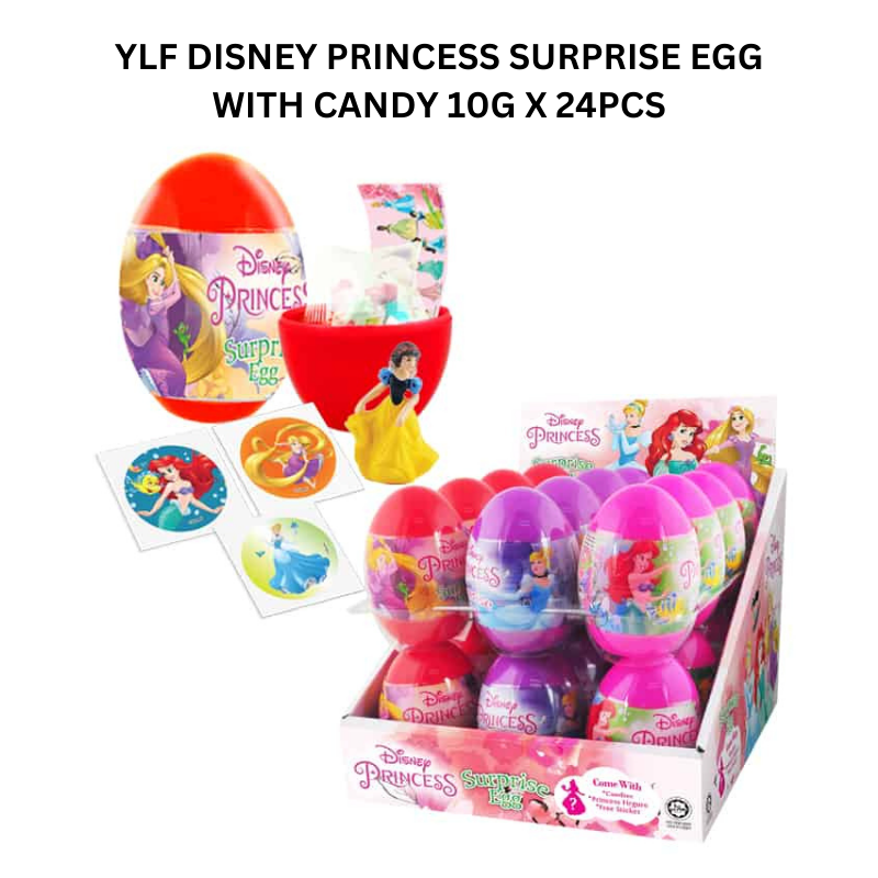 *Halal* YLF DISNEY PRINCESS SURPRISE EGG WITH CANDY 10G X 24PCS ...