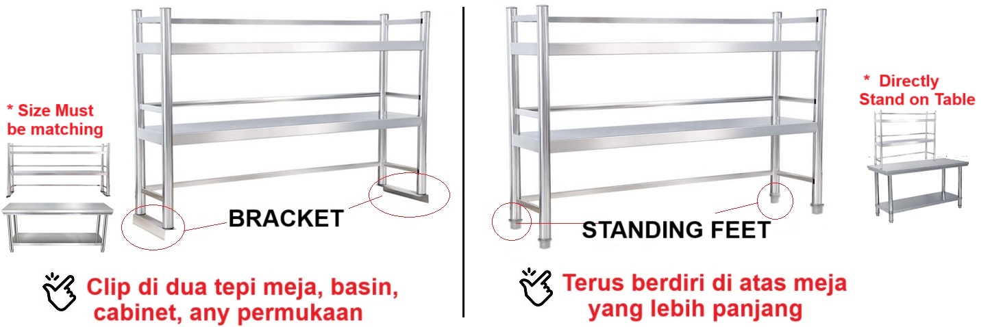 180CM TABLE TOP OVERSHELF 2 TIERS COMMERCIAL/ RACK/ STORAGE ORGANIZER ...