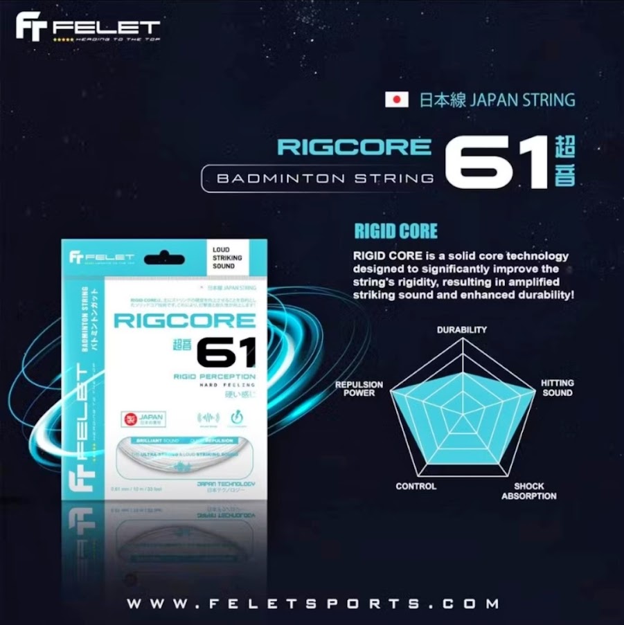 Felet Badminton String Rigcore 61 ( 100% Original ) Made In Japan ...