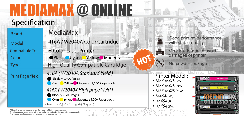 Color Set Compatible to HP 416A HP416A W2040A W2041A Laserjet Pro ...