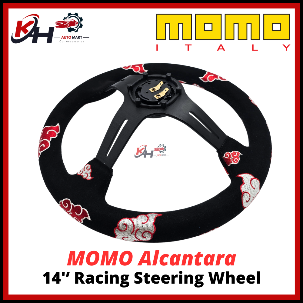 14’’ Alcantara MOMO Deep Dish Racing Steering Wheel | NARUTO AKATSUKI ...