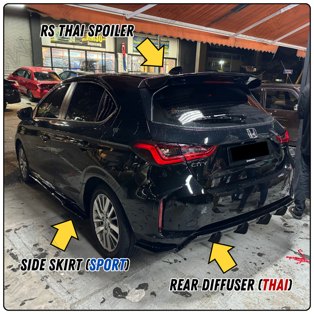 Honda City HATCHBACK (2020-2023) BODYKIT Front Bumper Lip Side Skirt ...