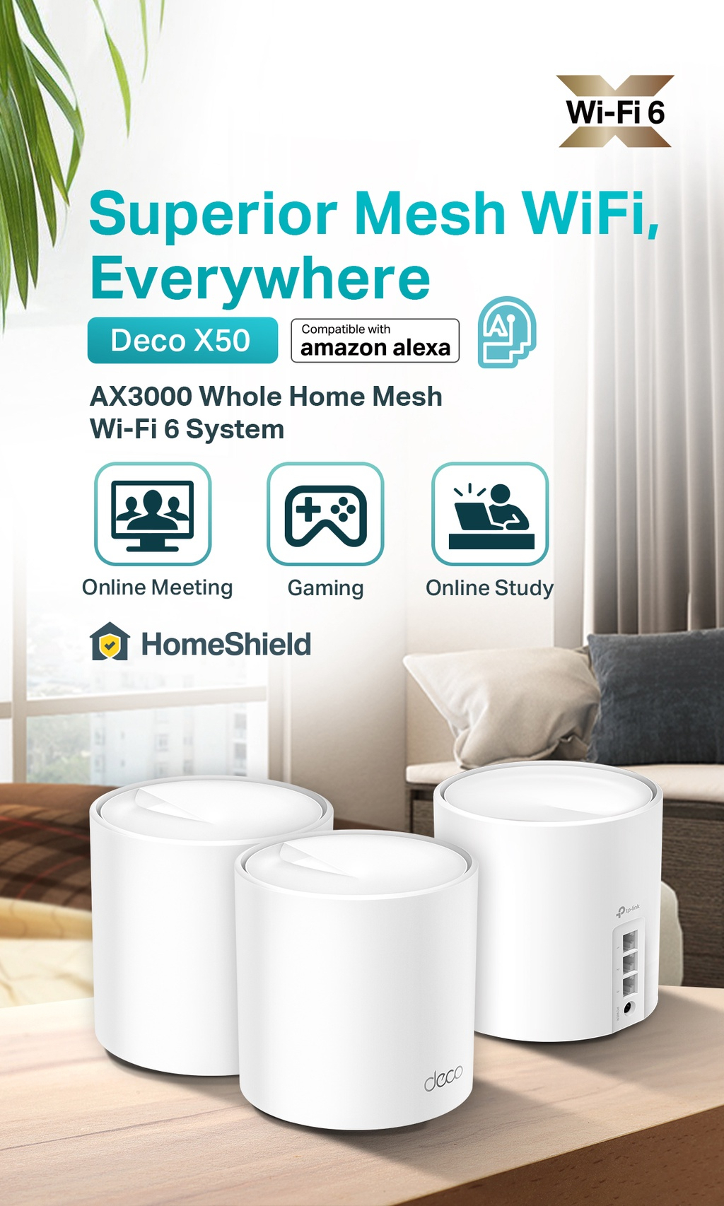 TP-Link Deco X50 AX3000 Whole Home AI-Driven Wifi 6 Mesh Wifi Router or ...