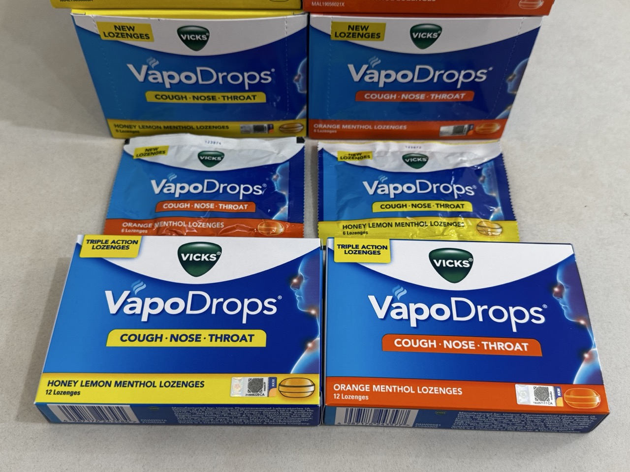 Vicks VapoDrops Honey Lemon Menthol Cough Drop Lozenges Vick lozenge ...