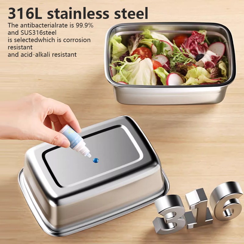 316 Stainless Steel Food Grade Lunch Box Sealed Box With Lid Organizer ...