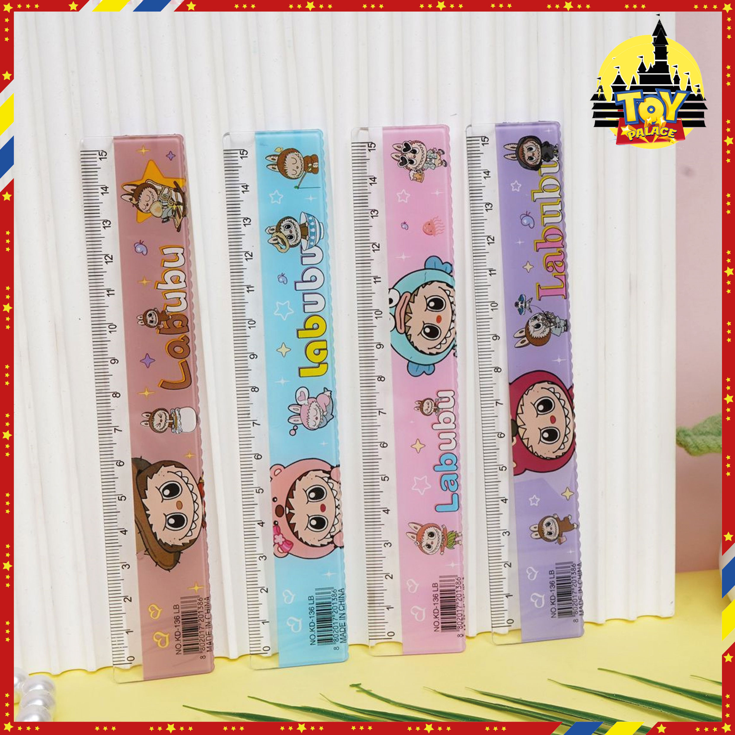 15cm Ruler 4in1 Cartoon Labubu Kartun Pembaris Labubu Stationary 尺 ...