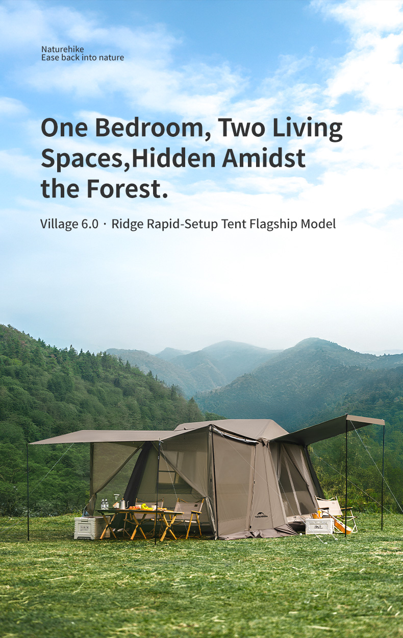 Naturehike Village 6.0 Quick Setup Tent / Village 6.0 Ⅱ Automatic Flagship Tent or 4 - 6 person ...