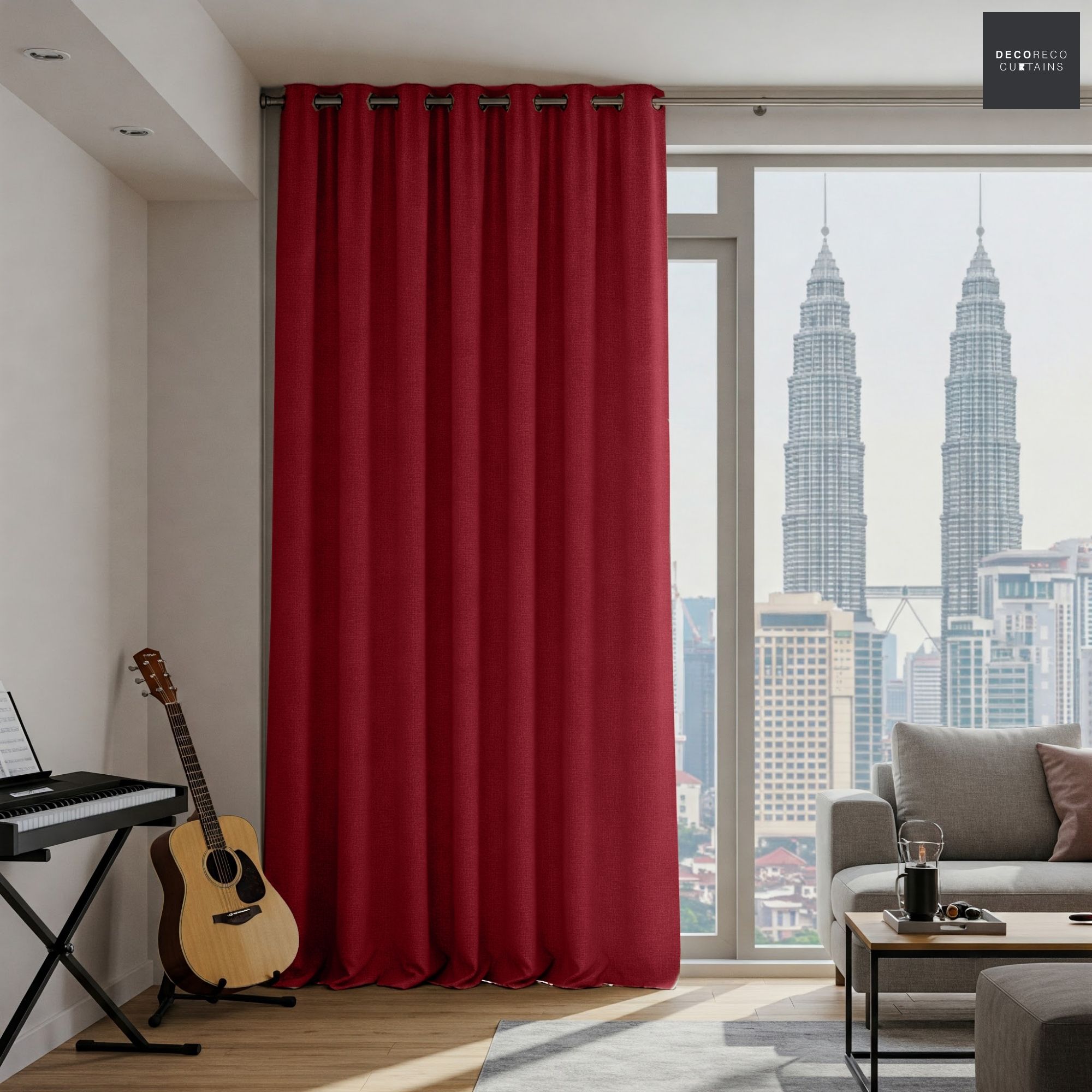 NEXUS Langsir 80% Blackout Warna Maroon Anti Cakar Curtain Tahan Lasak ...