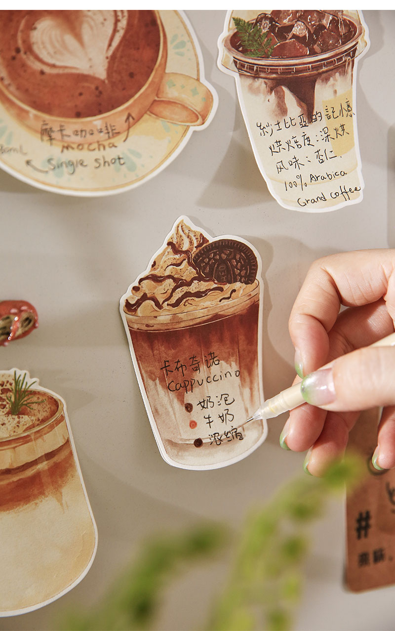 INS Watercolor Style Coffee Theme Sticky Notes Student School Office ...