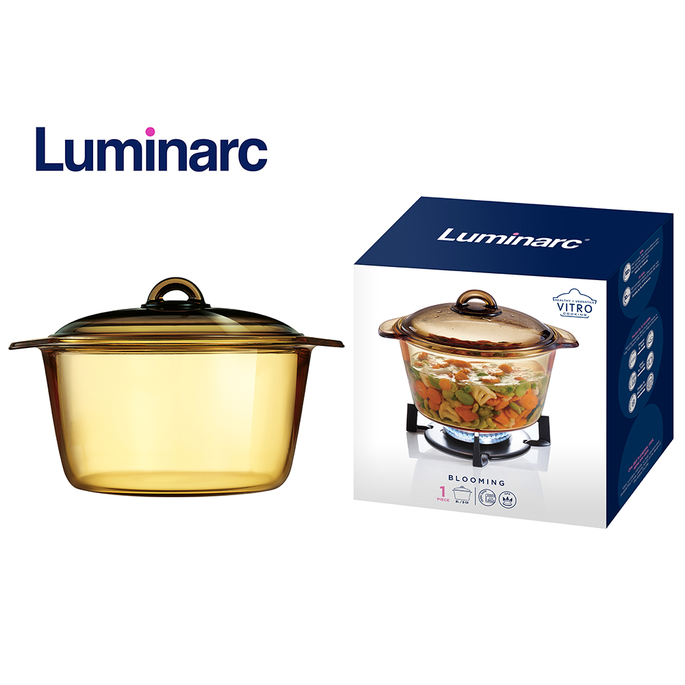 Luminarc Amber Vitro Glass Casserole Pot - (5 Liter) [Model: N1610 ...