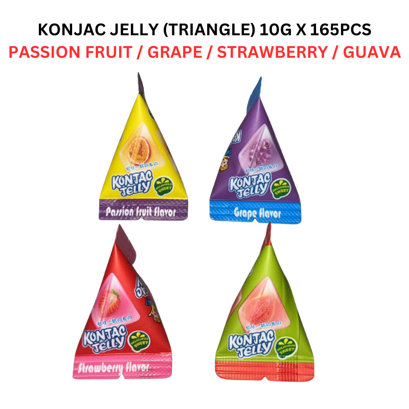 *Halal*Triangle Konjac Jelly Fruit Flavour 10g x 165pcs Blueberry/Mango ...