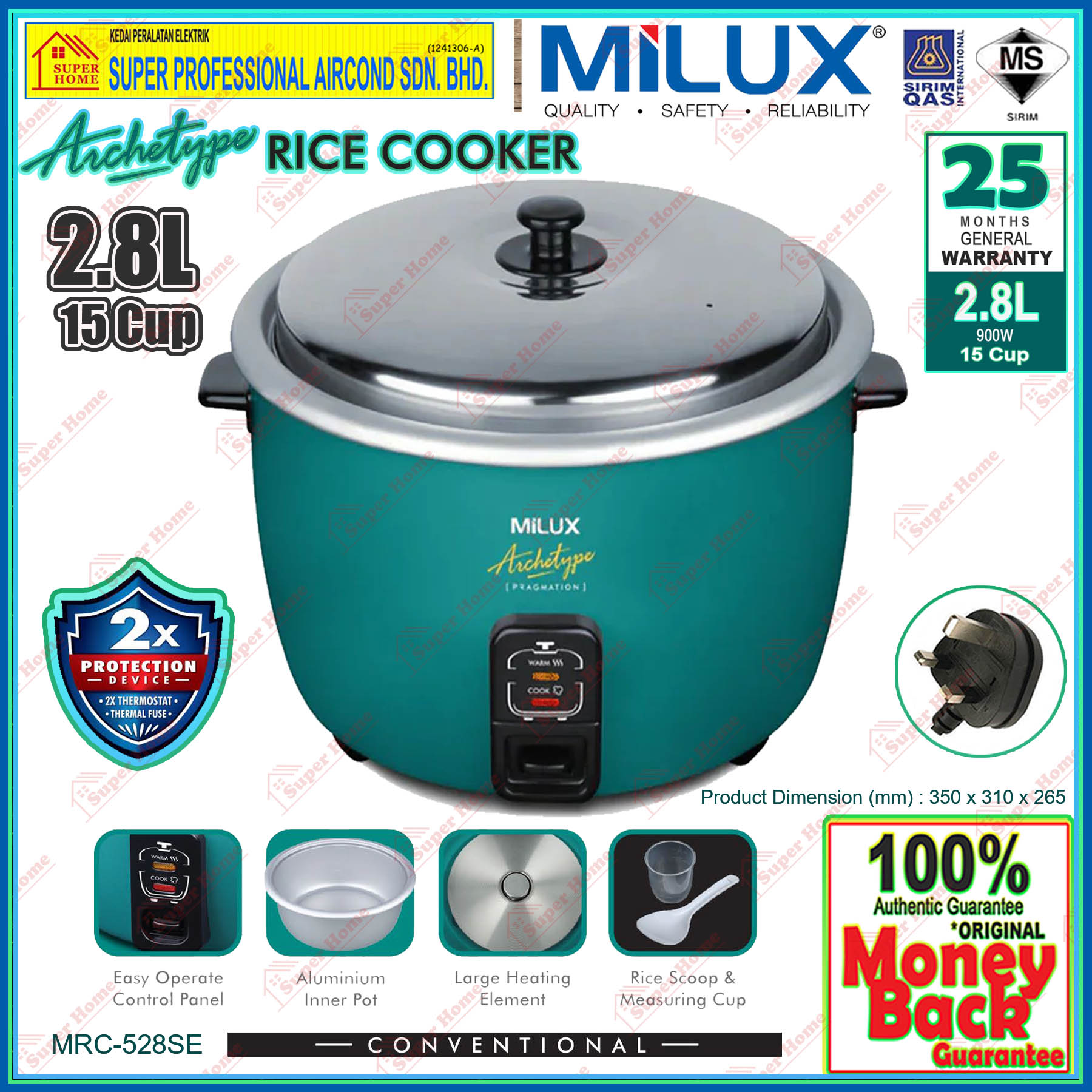 Milux Rice Cooker MRC-528 SE 2.8L Conventional Rice Cooker MRC-5 SERIES ...