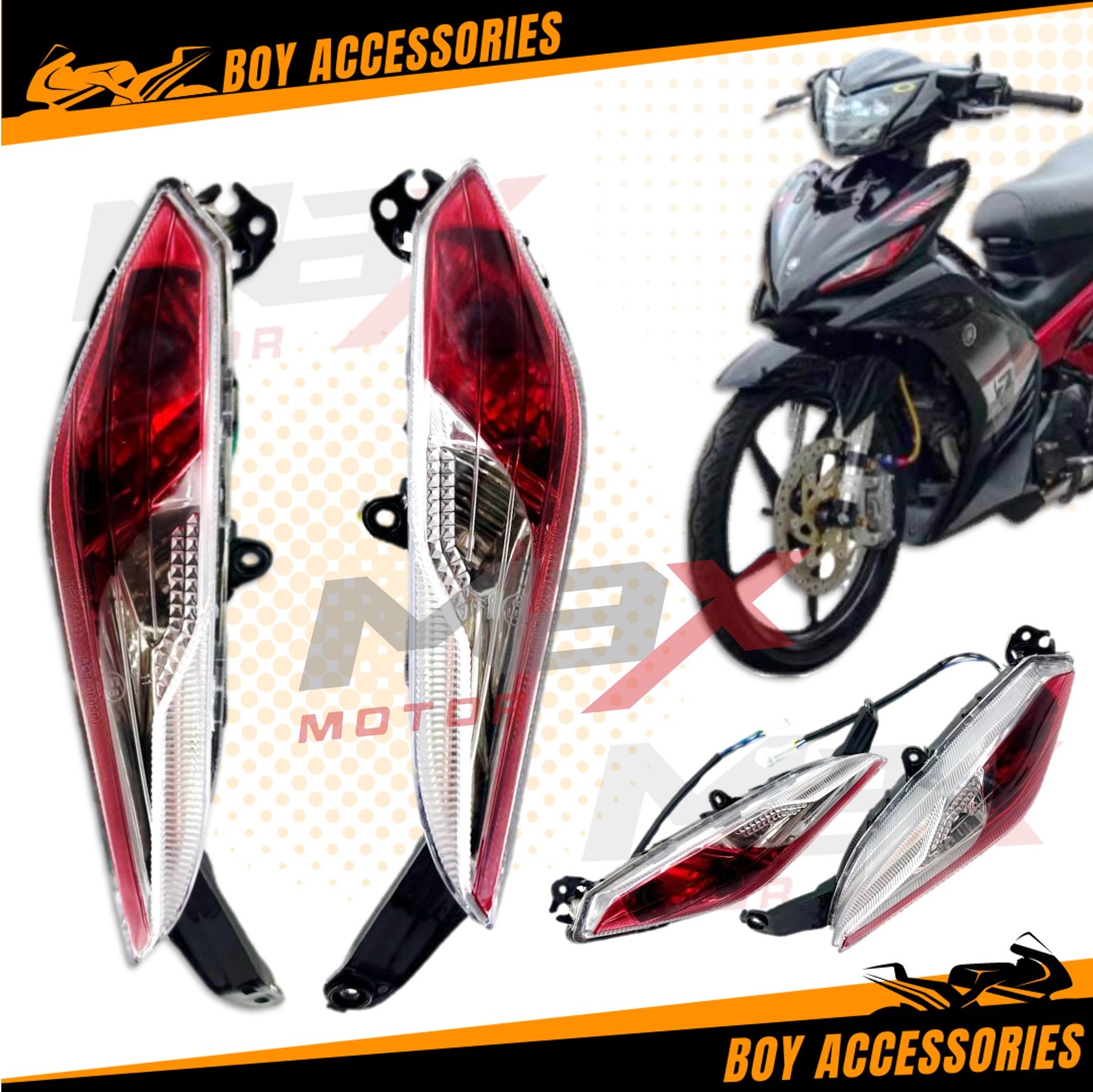 YAMAHA LAMPU SIGNAL DADA DEPAN CUTTING VIETNAM LC135 V4 FRONT SIGNAL SET WITH SIAP SOCKET PNP LC ...