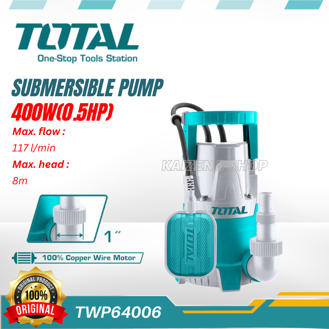 TOTAL TWP64006 0.5HP 400W Submersible Sewage Water Pump 1 ...