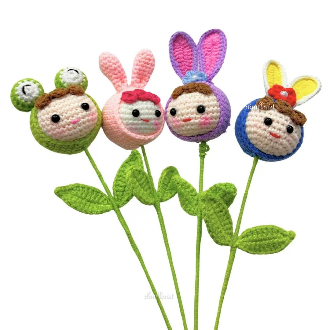 (1PC) CROCHET SULAM ANGEL Flower Bunga Sulam Wool Hand Knitted Finished ...