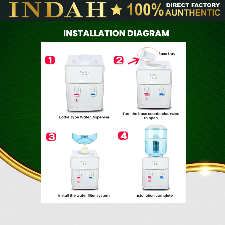 INDAH 7 Steps Mineral Pot Water Purifier Water Filter for Bottle Type ...