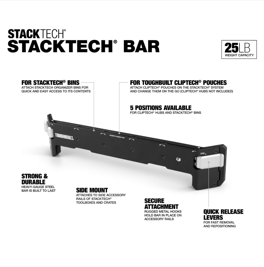 TOUGHBUILT STACKTECH Toolbox Accessories - Fastener/Work Surface/Hanger ...