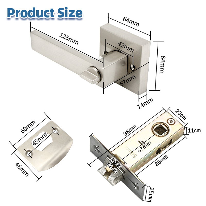 🔥New Door Lock Set Home Door Lock Lever Cylindrical Cylinder Tombol ...