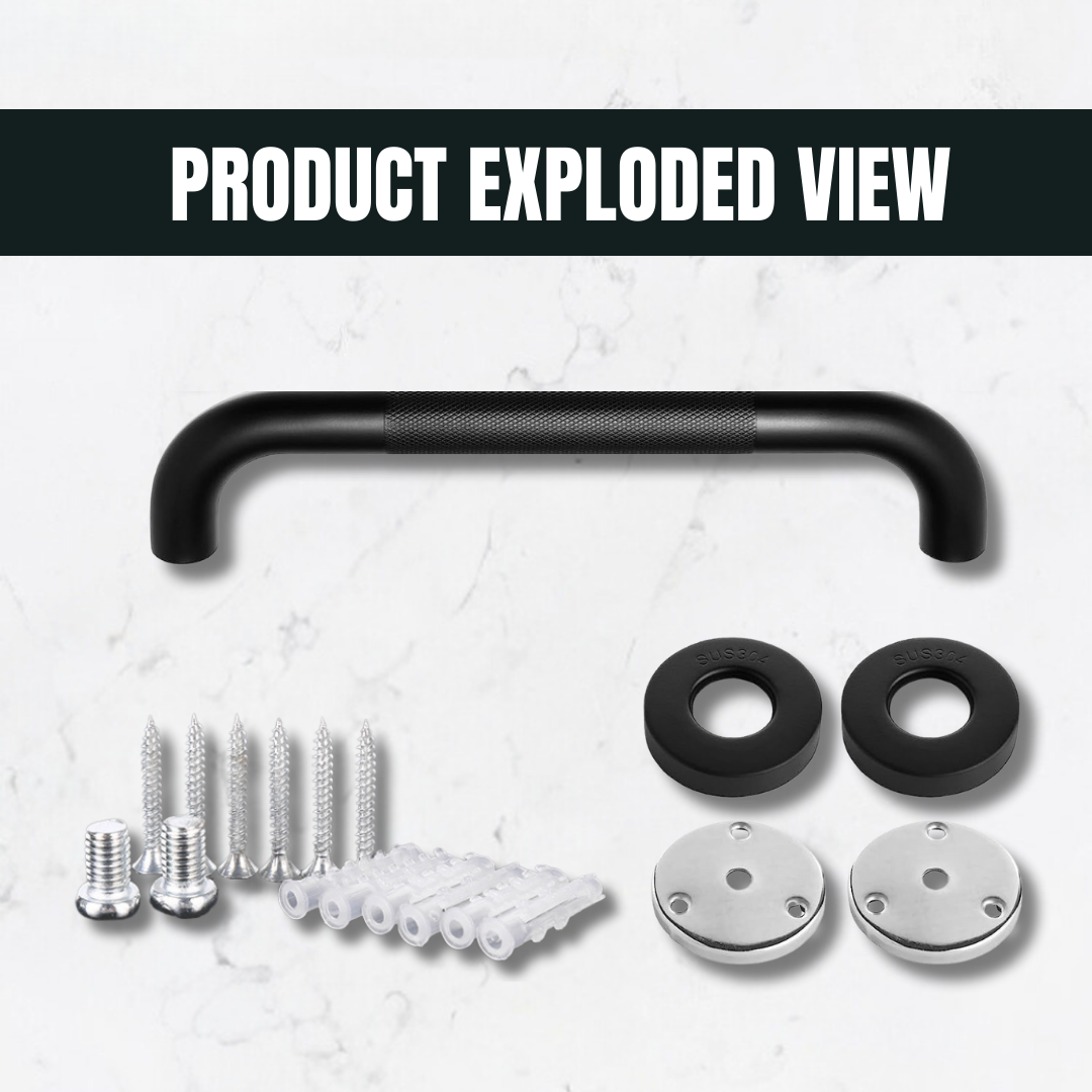 Knurled Grab Bar Stainless Steel Handrail Bathroom Elderly Handle ...