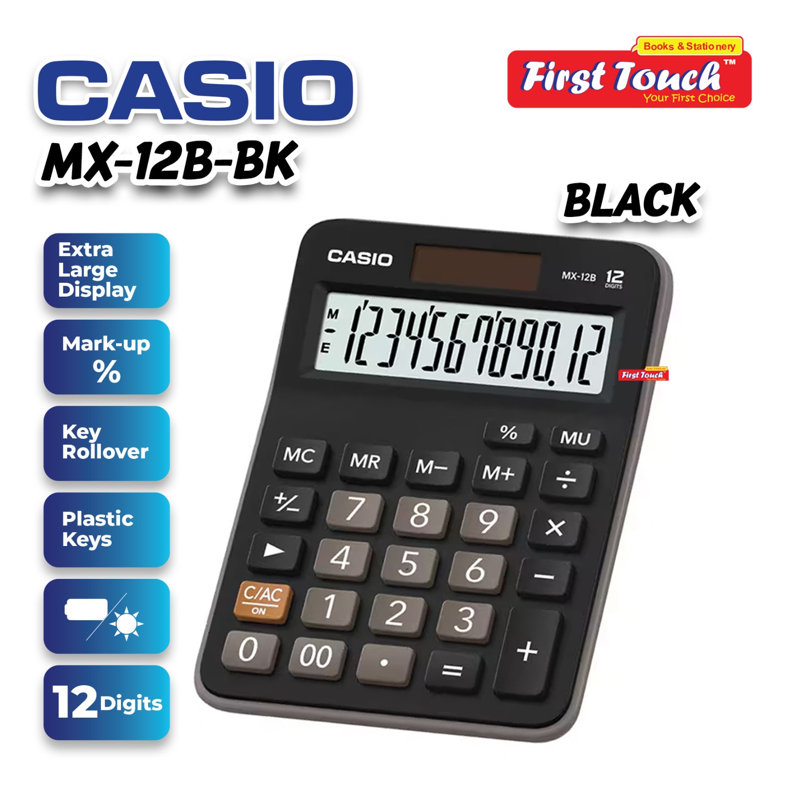 CASIO 12 Digits Calculator Check & Recheck Mini Desk 8 Digits ...