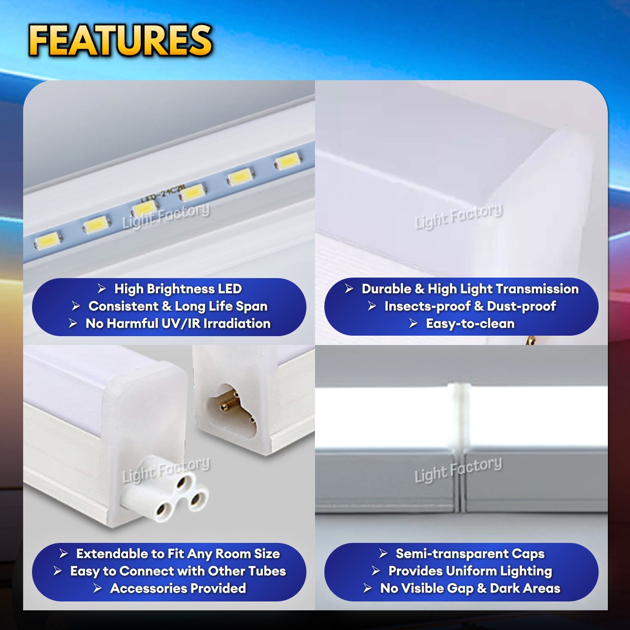 【PREMIUM】LED T5 Long Tube Lighting Plaster Ceiling Light Lampu Hiasan Akuarium Lampu c/w ...
