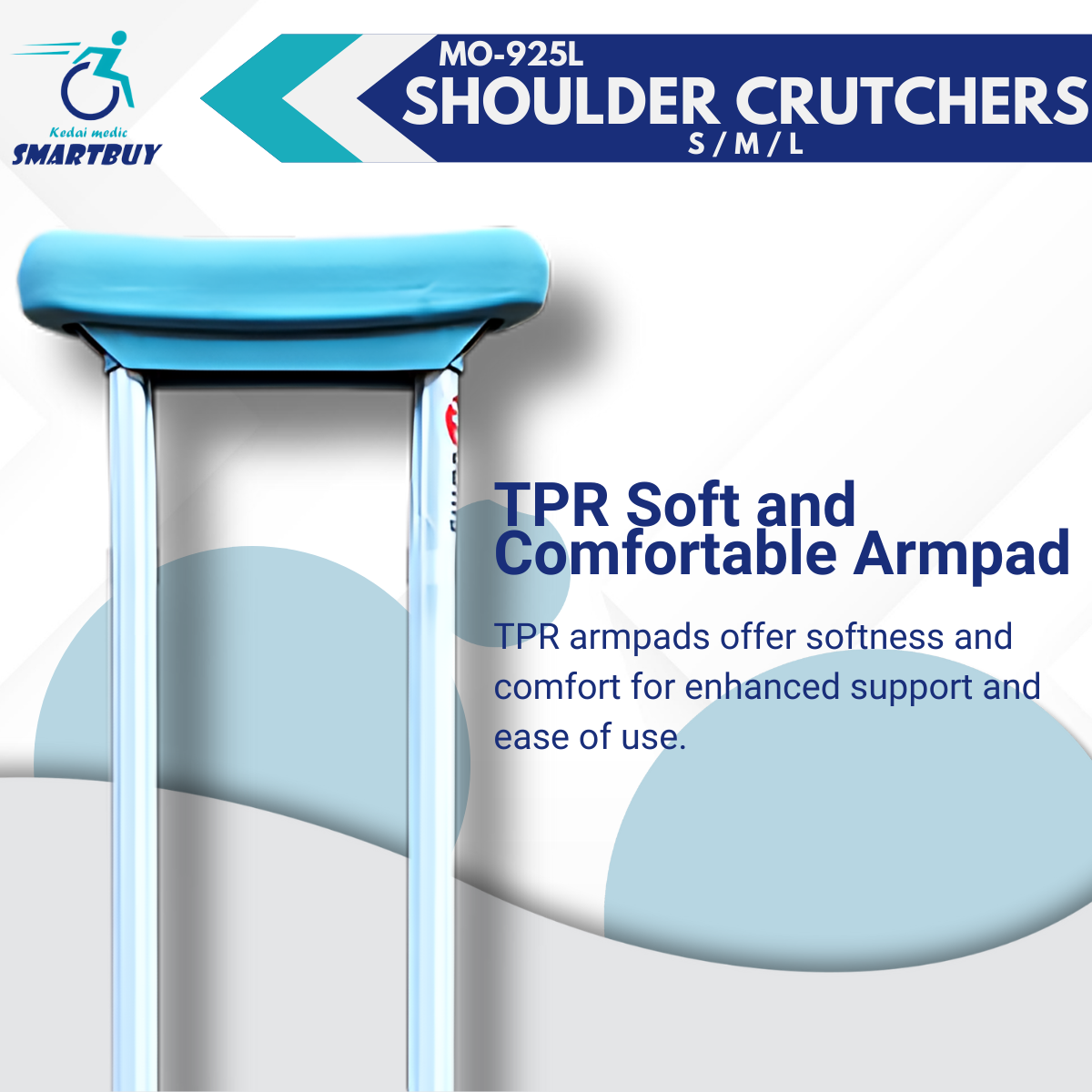 Adjustable Aluminium Shoulder Crutches (S/M/L) – Lightweight ...
