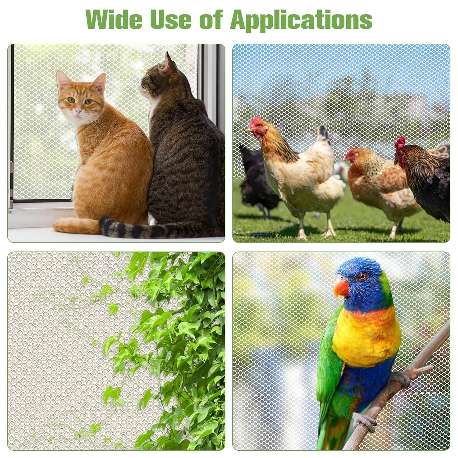 Jaring Pagar 0.5m/1m Width Pet Proof Plastic Safety Net Kucing Mesh ...