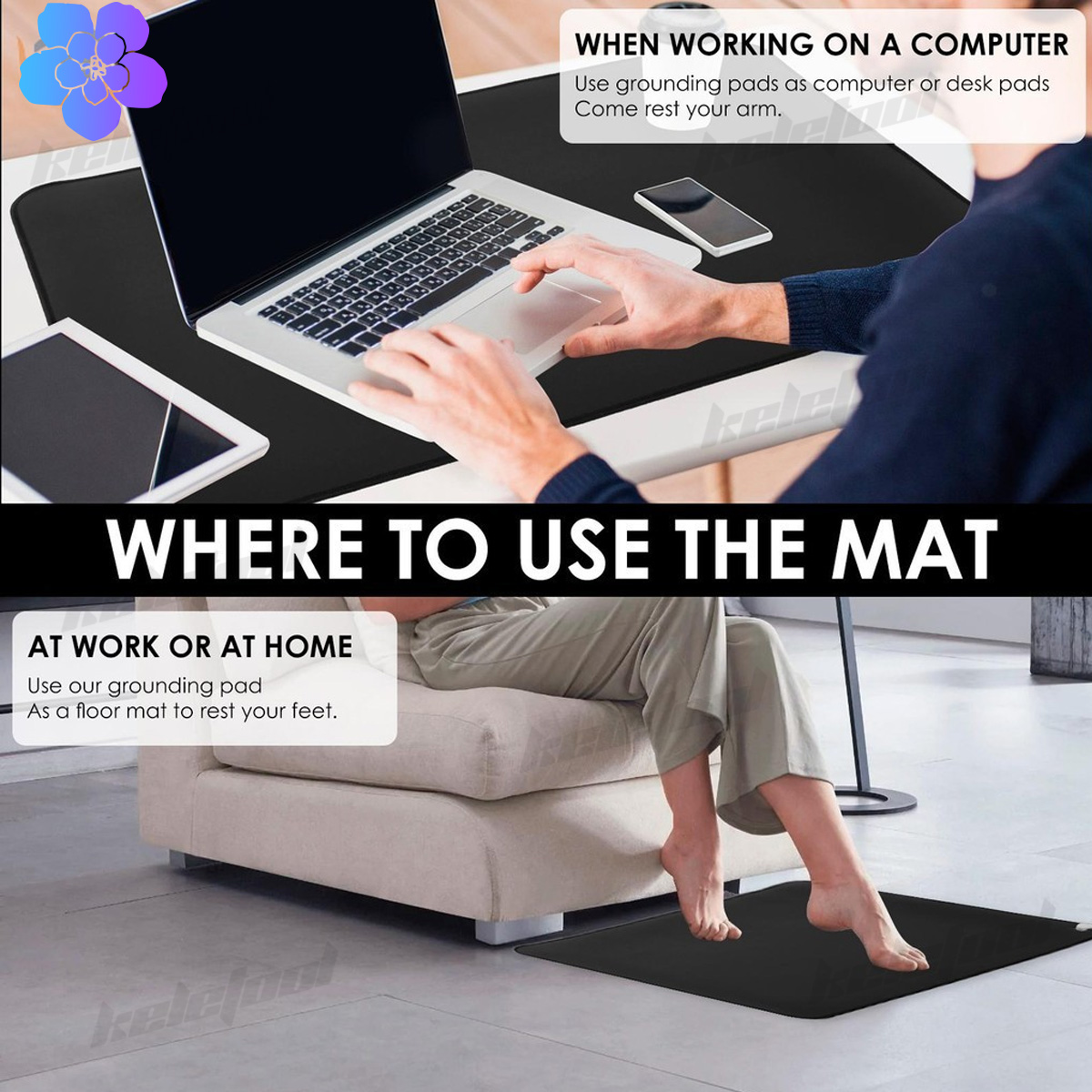 Earthing Mat Sleep Mat EMF Yoga Mat Improve Energy Release Body for ...