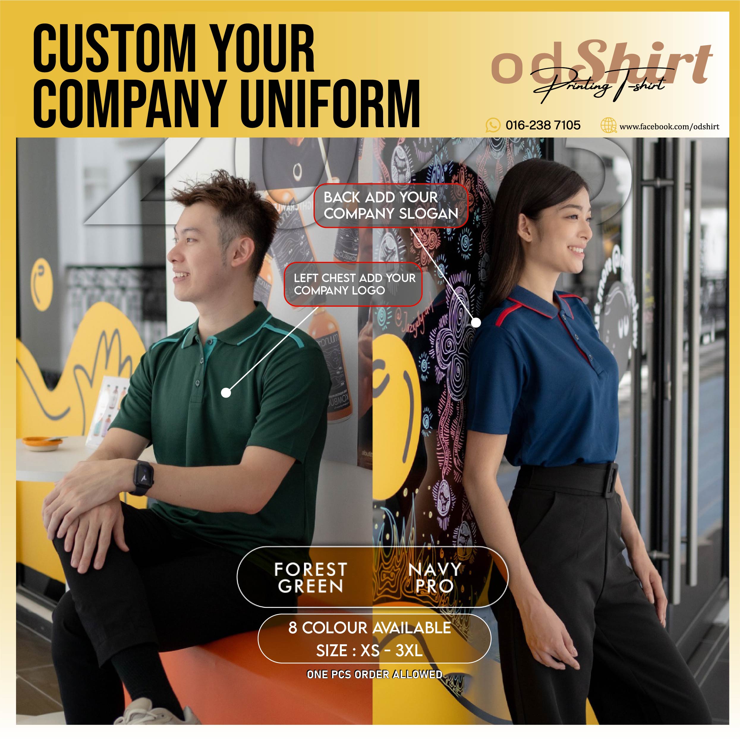 odShirt [NO MINIMUM ] Custom Company T Shirt Uniform Cetak Baju Sendiri Customized T-SHIRT ...