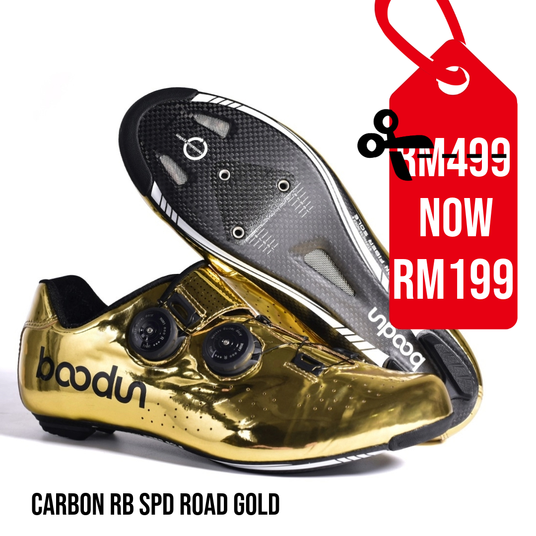 🔥Ready Stock🔥Boodun Carbon RB SPD Road Cycling Shoe Bicycle Shoes Road Bike Cleat Shoes Gold ...