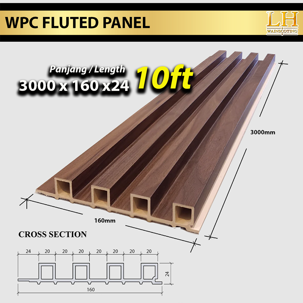 WPC Fluted Wall Panel 10FT 3.0 meter HIGH QUALITY Wood Panel WPC Panel ...