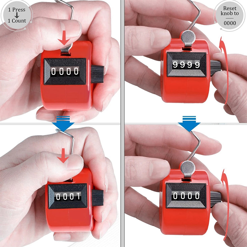 Portable Mini Manual Counter Buzzer 4 Digital Counter Precision ...