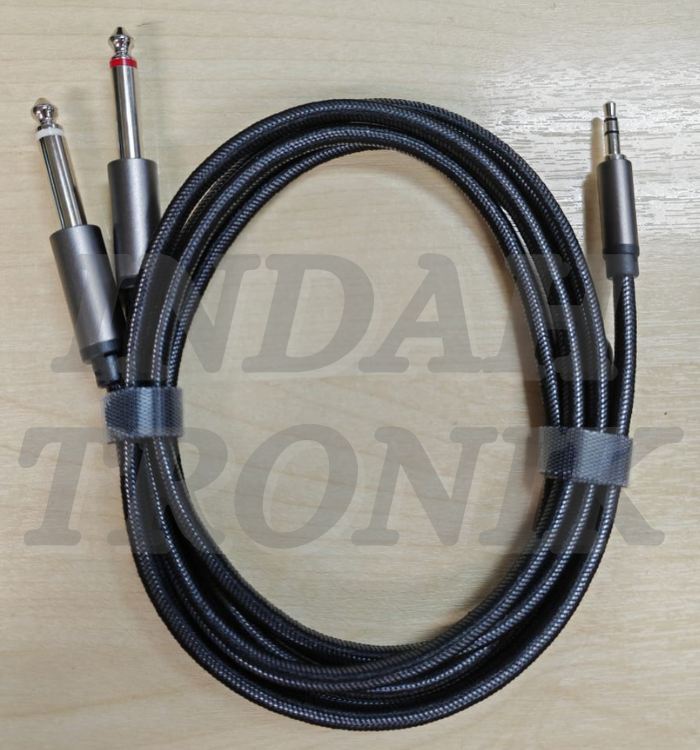 Dynamax Premium Quality TRS 3.5mm Stereo Mini Jack Plug to 2Pcs 6.35mm ...
