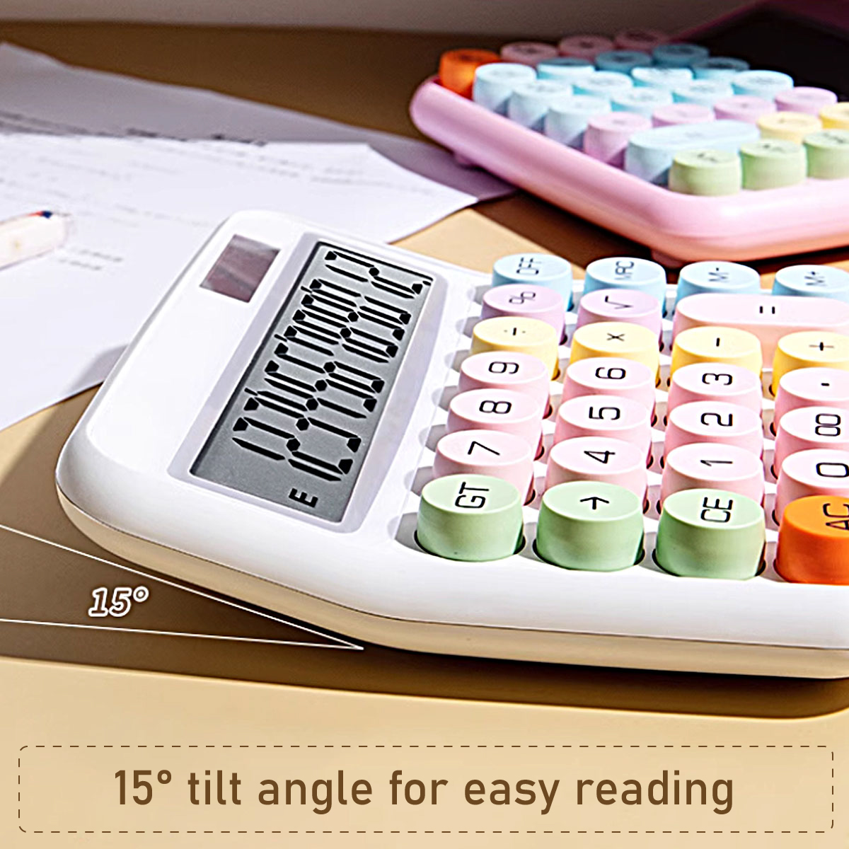 Solar Power Calculator 12 Digits Candy Style Kalkulator Large Display ...