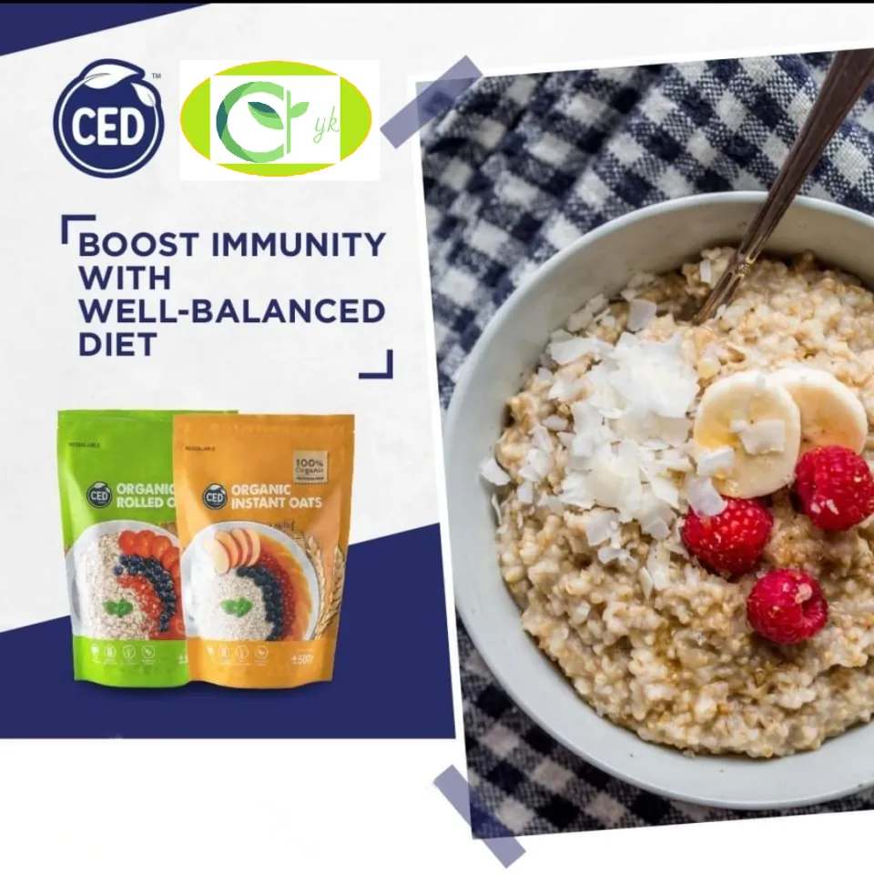 Oat Rolled Oatmeal Diet Oats Instant Organic CED 450g | Shopee Malaysia