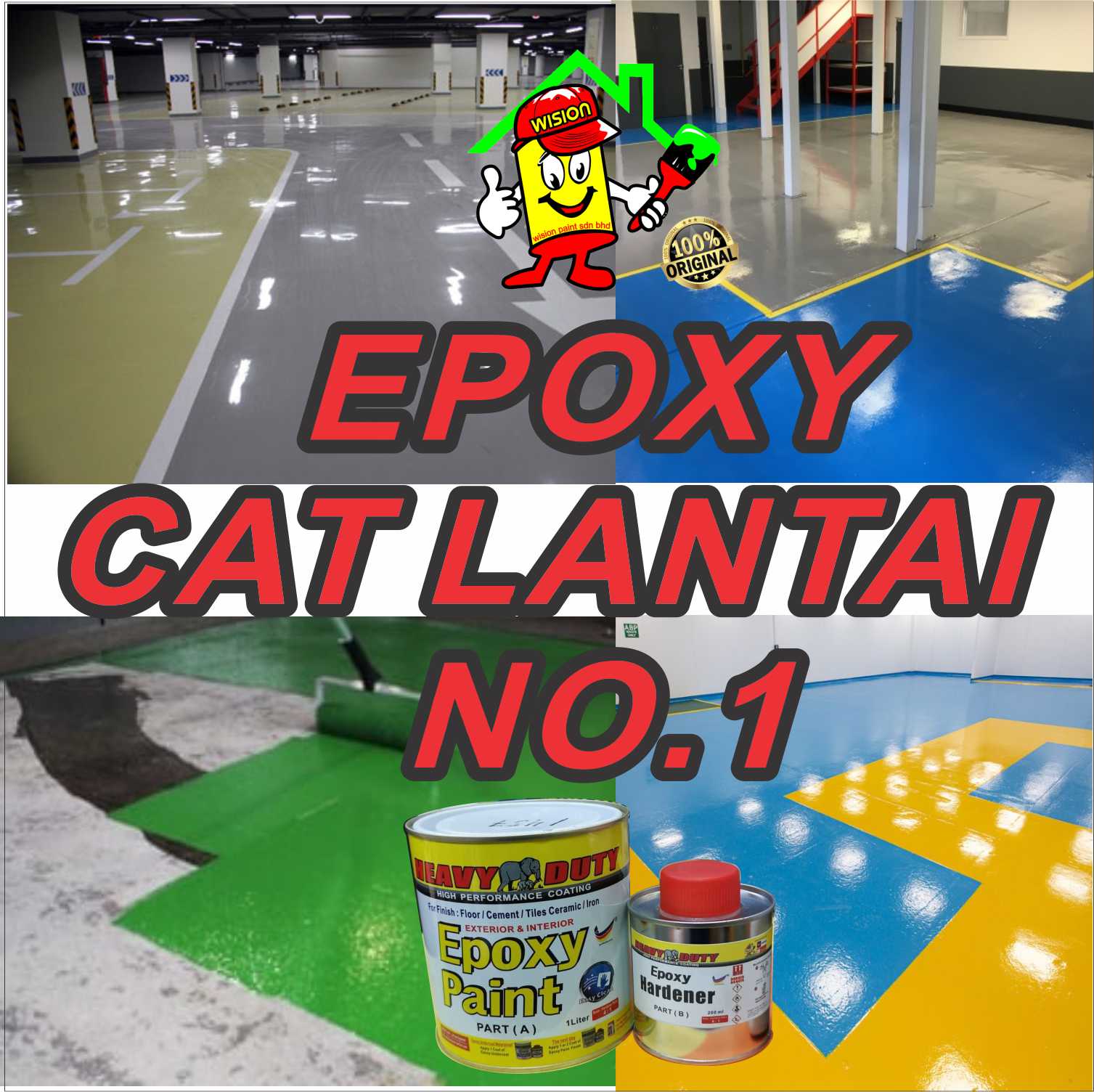 EPOXY PAINT ( HEAVY DUTY BRAND ) 1L ( 1 LITER ) HIGH QUALITY EPOXY ...