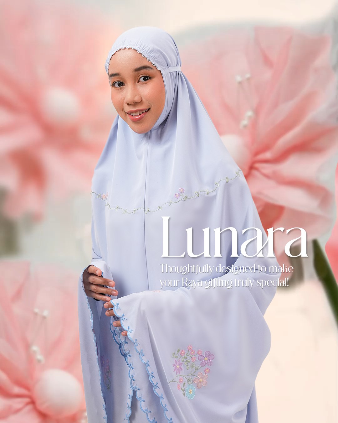 TELEKUNG TEA | LUNARA Premium Embroidered Telekung + Gift Box | Shopee ...