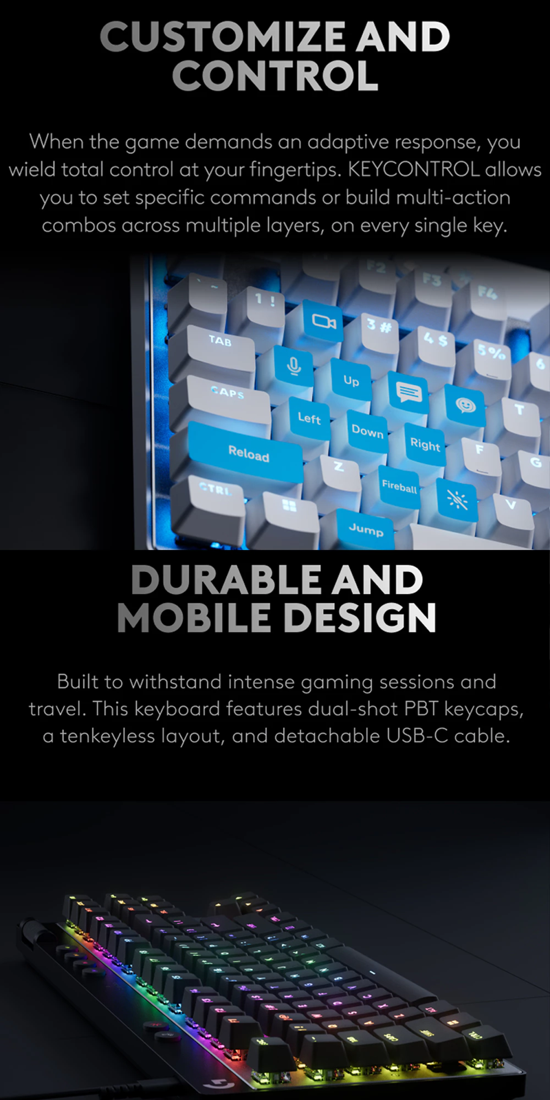 Logitech PRO X TKL RAPID Tenkeyless Wired Gaming Keyboard with Analog Switches | Shopee Malaysia