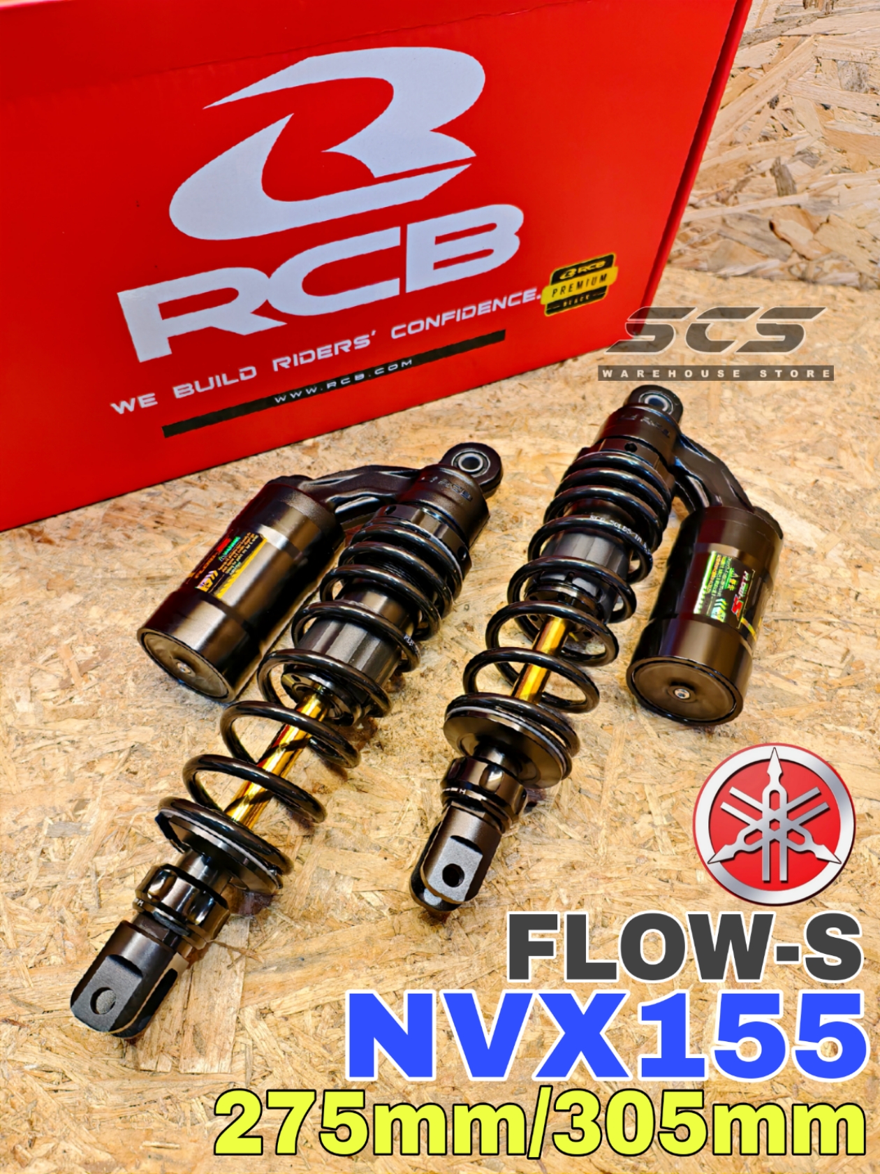 RCB FLOW-S Absorber Set Yamaha NVX V1 V2 305mm NMAX V2 275mm Monoshock ...