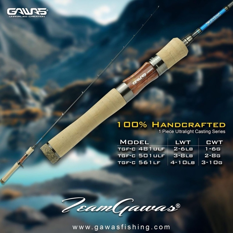 2025 TEAM GAWAS FINESSE SINGLE HAND ROD BAITCASTING BC FISHING ROD ...