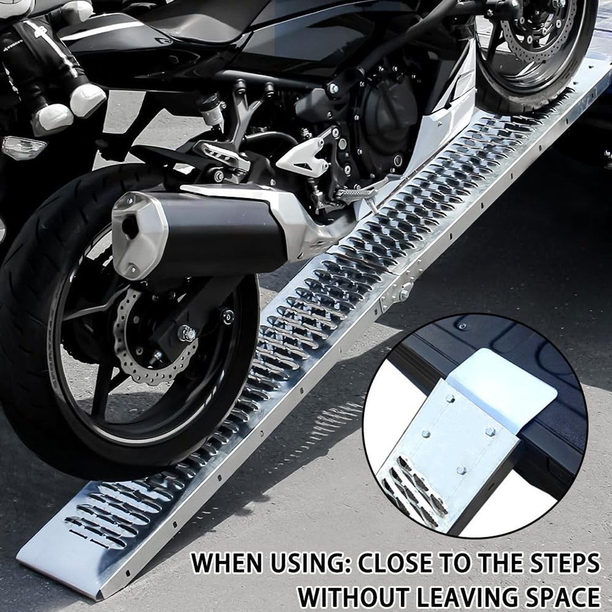 Motorcycle Bike Stage Folding Ladder Ramp HeavyDuty Motocycle Bike Ramp ...