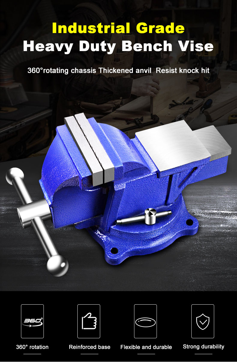 3'' / 4" / 5 '' / 6 " Heavy Duty Clamp Bench Vise Clamp Tool 360° Rotation Ragum Meja Inch ...