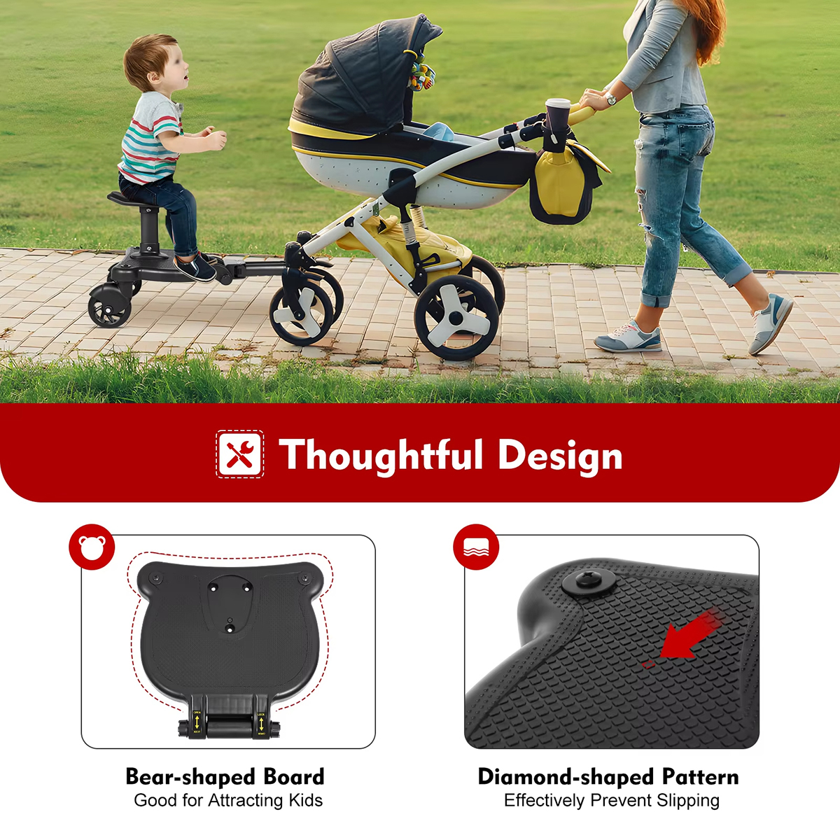 Stroller Step Board Baby Stroller Extention Step Buggy Board Connector ...