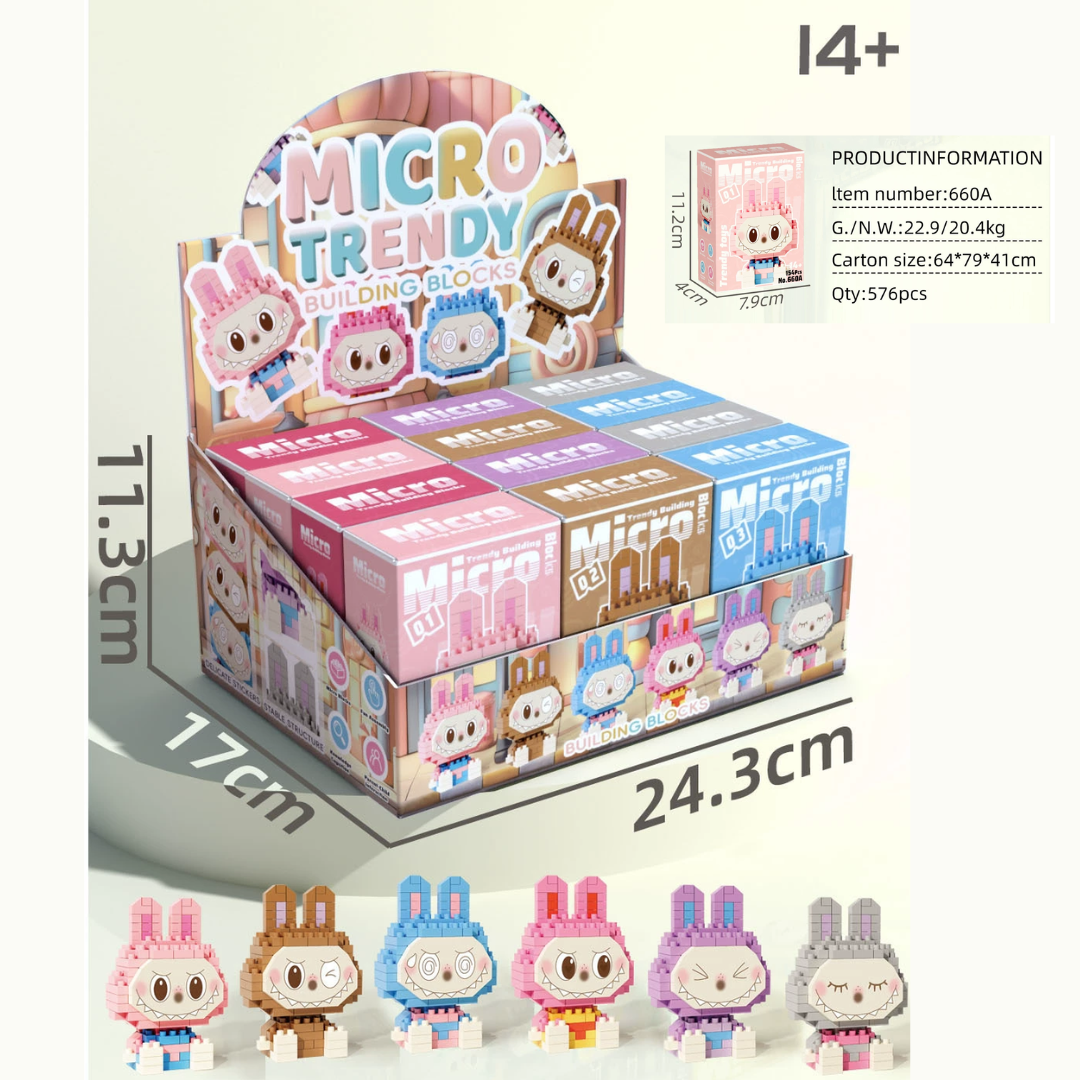 LABUBU Building Block DIY Mini Toy for Kids Family Friends Lego Brick ...